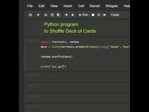 #python programme to shuffle deck of card || #coding - YouTube