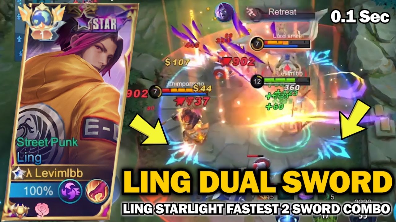 LING DUAL SWORD FASTHAND COMBO USING THE LIGHTEST SKIN!! | LING ...