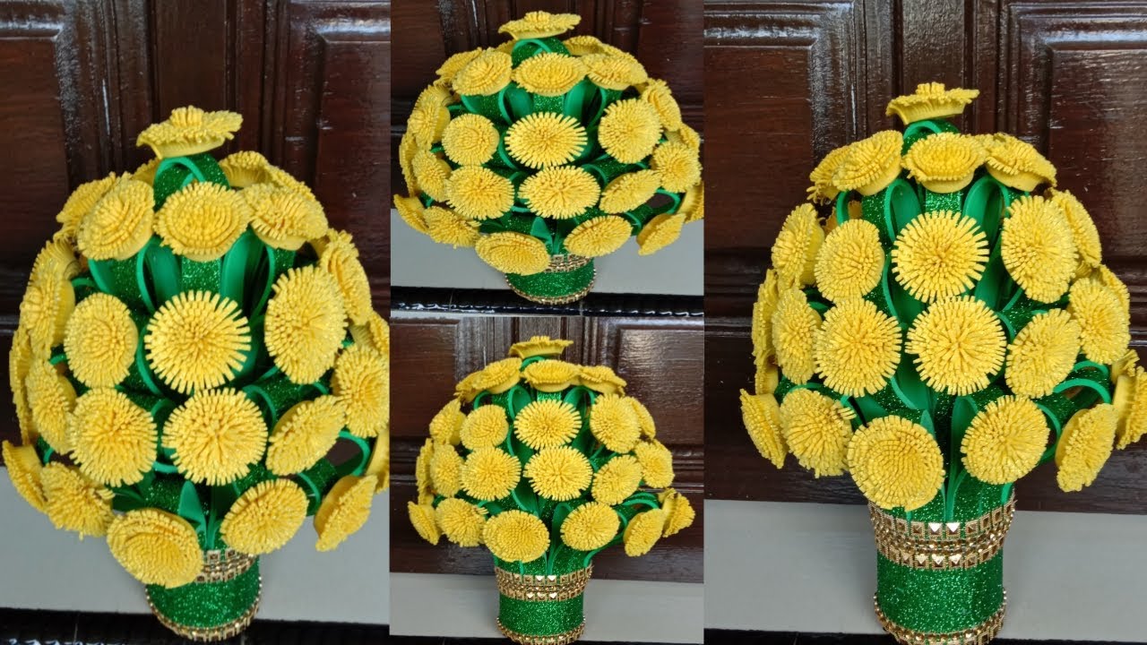 GULDASTA || Design Foamiran Guldasta || Waste Bottle Guldasta || Bunga ...