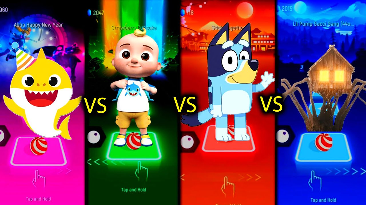 Baby Shark vs Cocomelon vs Wolfoo vs Spider House Head | Tiles Hop Edm ...