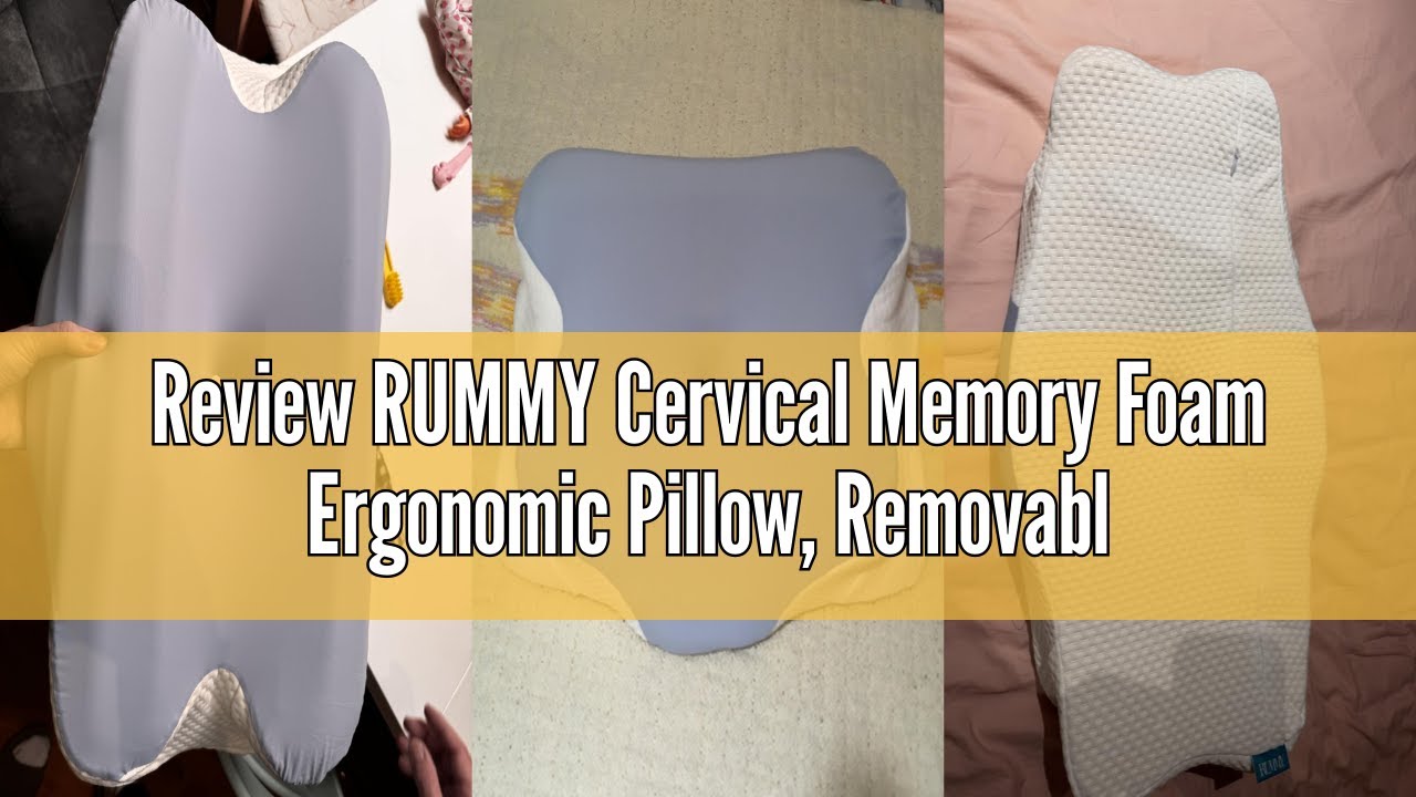 Review RUMMY Cervical Memory Foam Ergonomic Pillow, Removable Washable ...