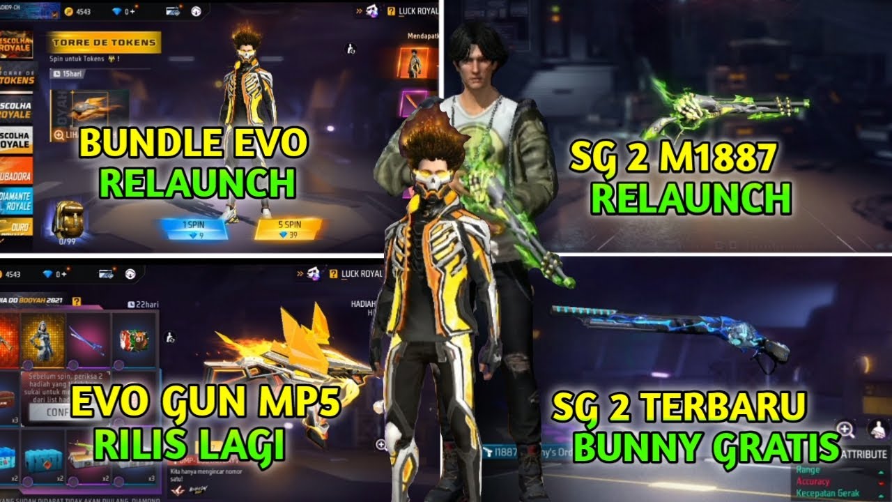 BOCORAN FF, SG 2 M1887 HAND OF HOPE RELAUNCH, BUNDLE EVO BOOYAH DAY ...