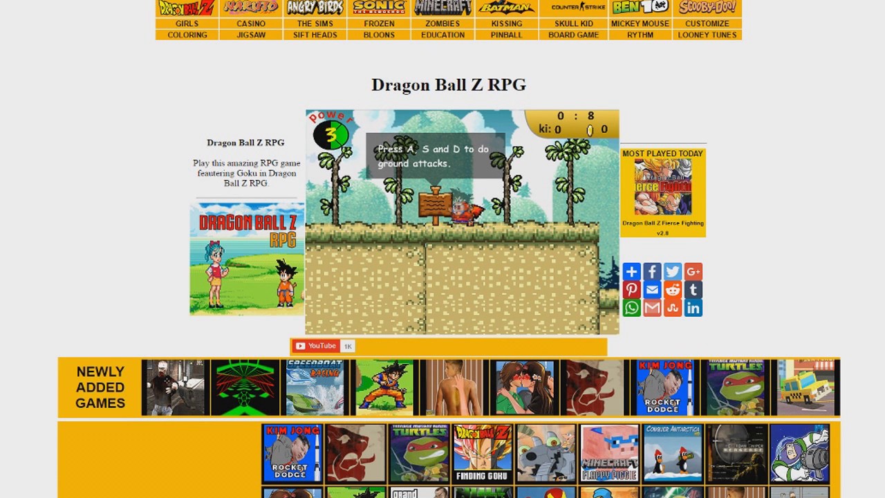 Dragonball Browser games - YouTube
