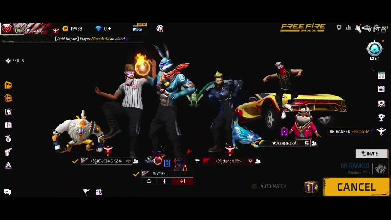 free fire 🔥 emote dance in the lobby " squad lobby dance ''. # Avo gun ...