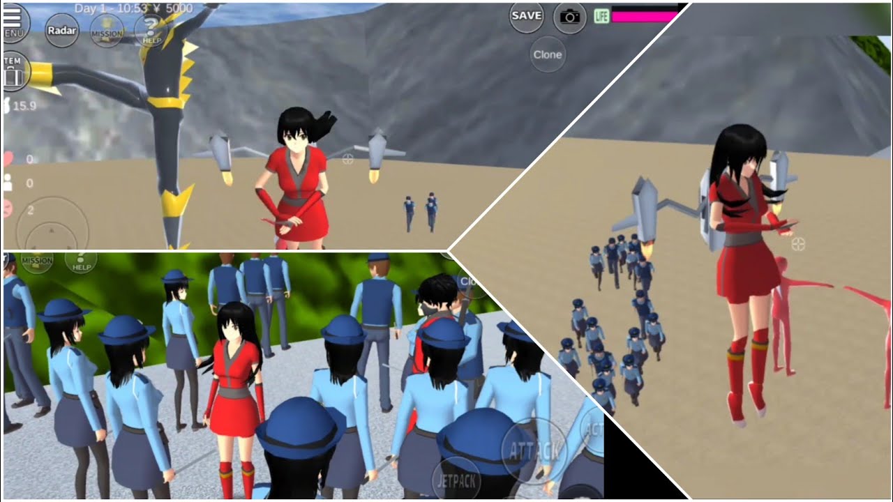 Ninja dan Polisi Mendatangi Markas Power Ranger! - Sakura School ...