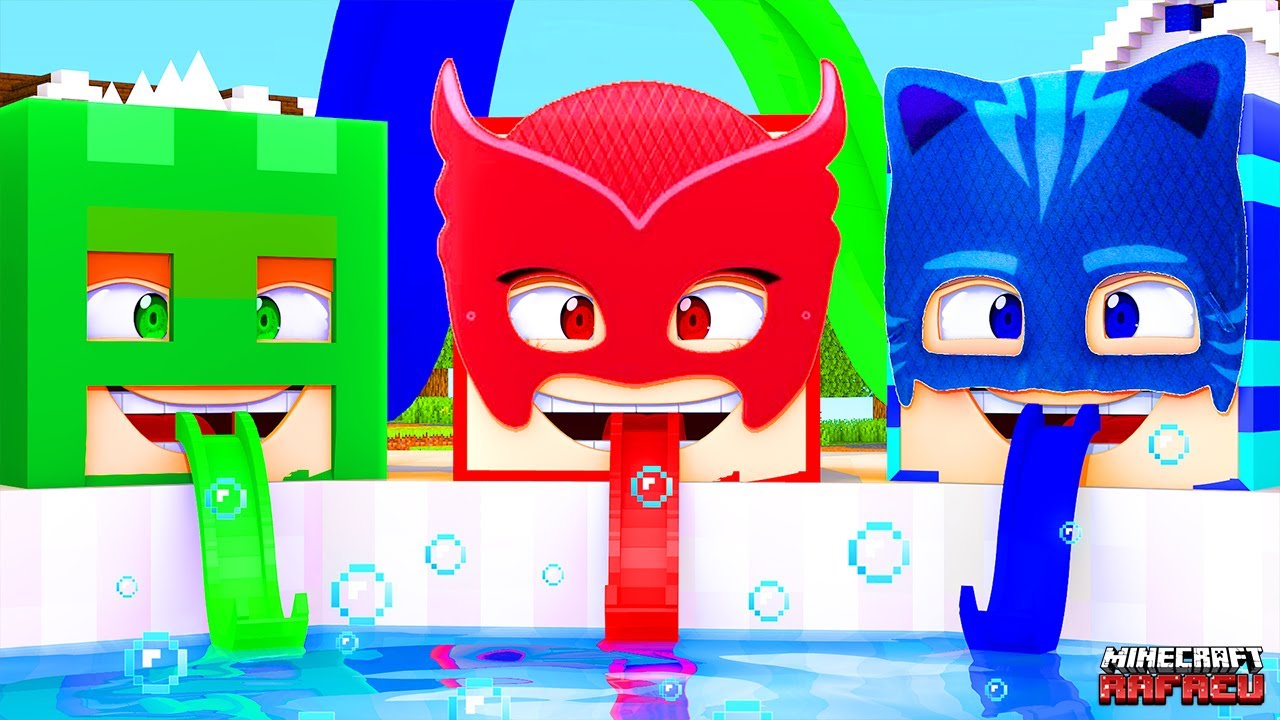 Como é a PISCINA dos PJ Masks no Minecraft - YouTube