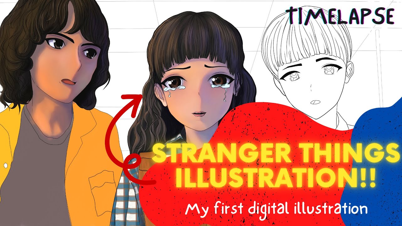 Drawing Stranger Things | T I M E L A P S E | My first digital ...