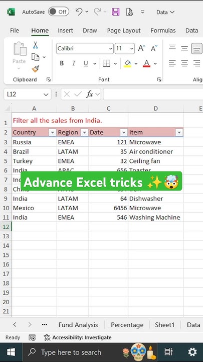 Advance Excel tricks 🤯 #excelhacks #exceltricks #microsoftexcel #exceltipsandtricks - YouTube