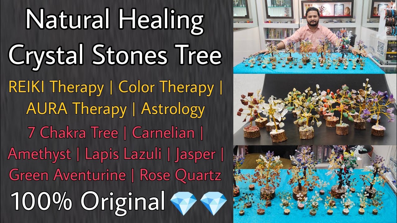7 Chakra Stones Tree | Healing Crystal Stones Tree | Natural Gemstones ...