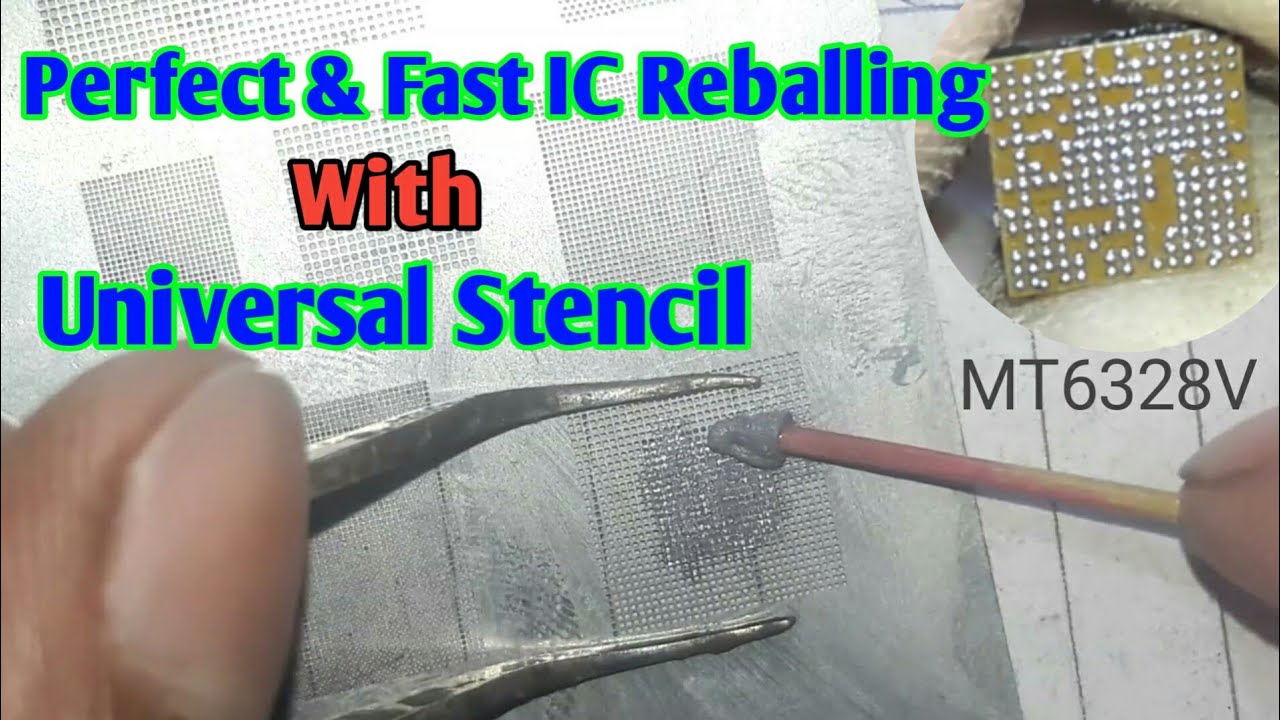 how to reball ic with universal stencil||Universal stencil se ic kaise ...