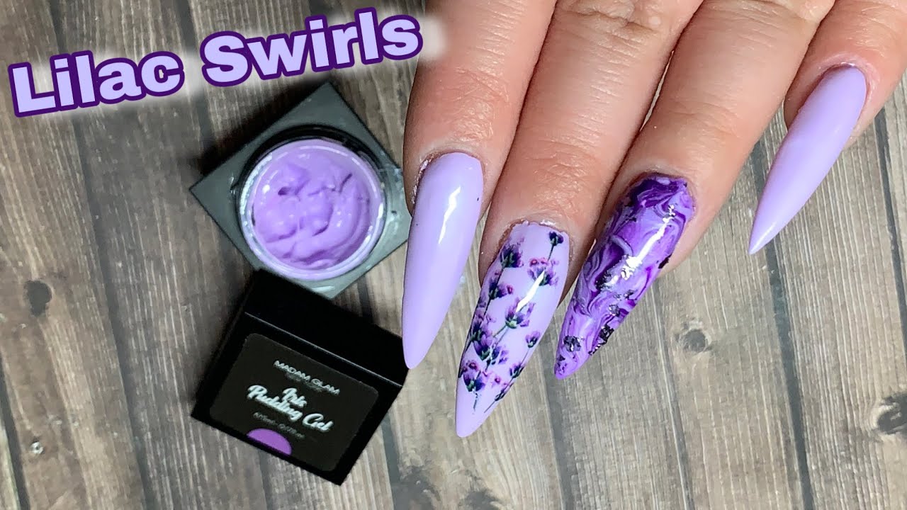 Lilac Swirls Nail Tutorial - YouTube