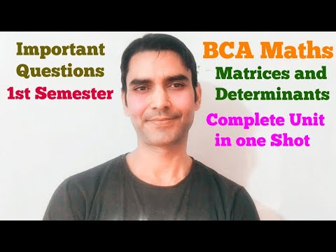 BCA Maths Matrices and Determinents - YouTube