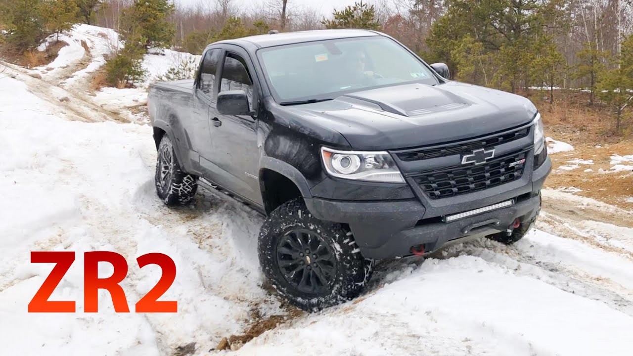 Off Road 4x4 Chevy Colorado ZR2 Off-Roading Hill Climb Snow Mud Water ...