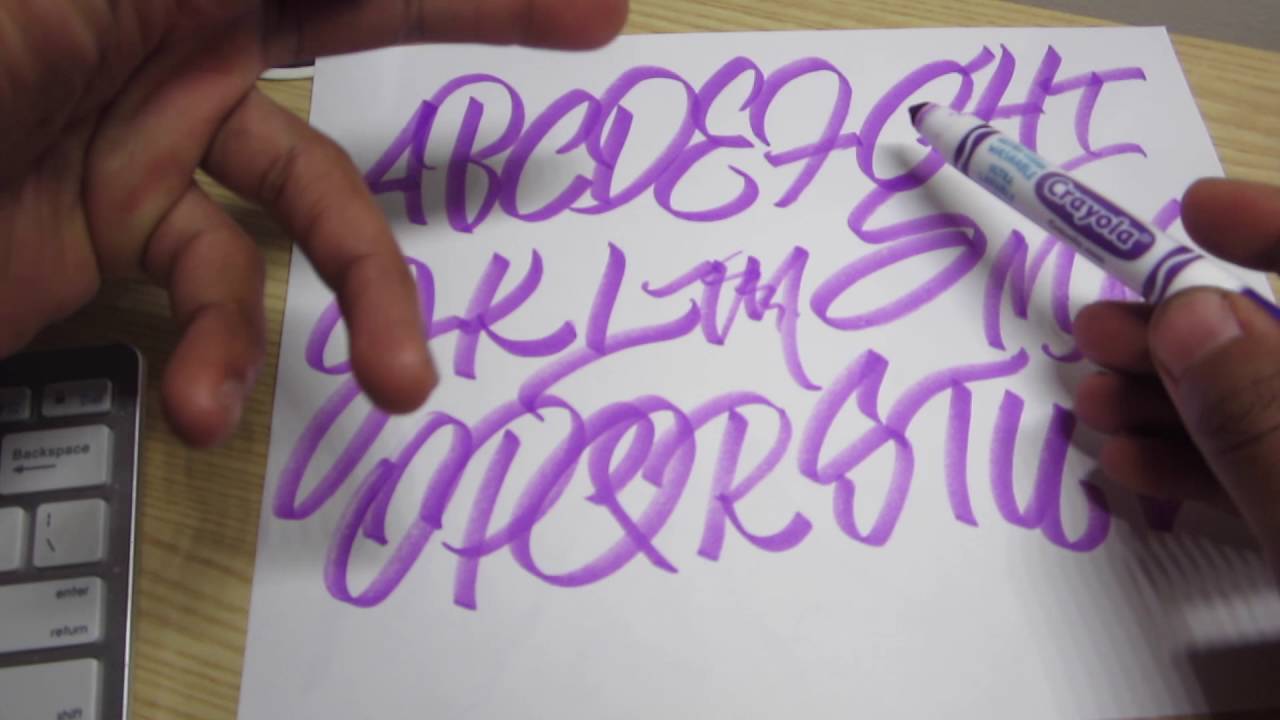 Crayola Marker Hand lettering tutorial | Uppercase alphabet - YouTube