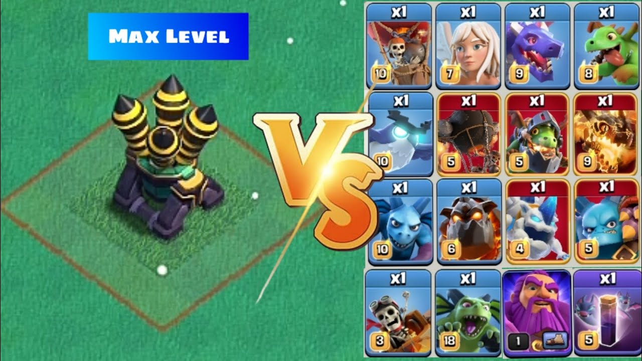 Air Defense Max Level Vs All Air Troops | Clash of Clans - YouTube