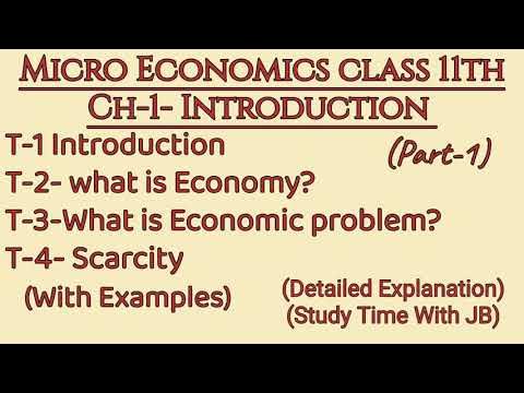 Micro Economics class-11th|Ch-1-Introduction| part-1 - YouTube
