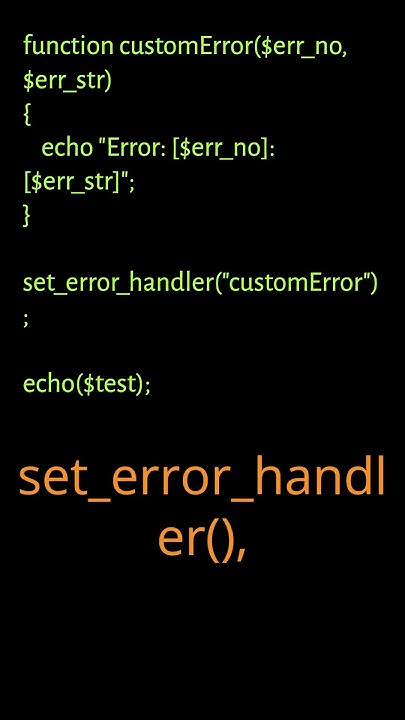 How to handle errors in PHP - YouTube
