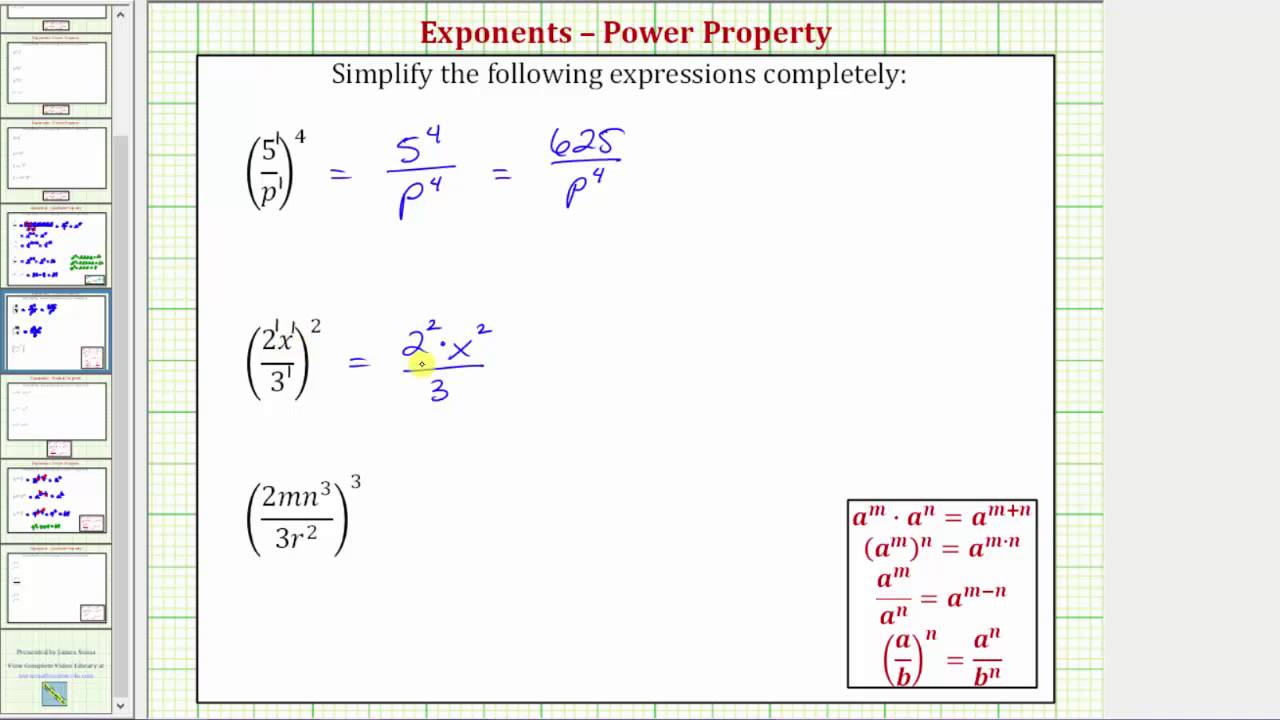 Ex Simplify Fractions Raised To Powers Positive Exponents Only