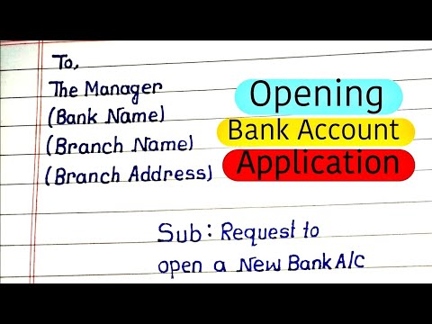 How to write Application for Open Bank Account|Application for opening ...