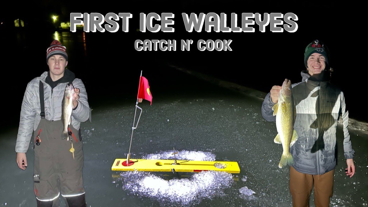First Ice Walleyes (Catch N' Cook) - YouTube