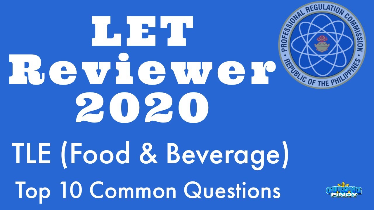 TLE LET Updated REVIEWER 2020 MAJOR Food And Beverage - YouTube