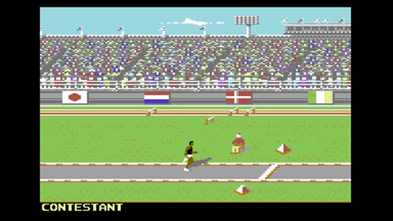 Commodore 64 C64 PAL Summer Games II Triple jump - YouTube