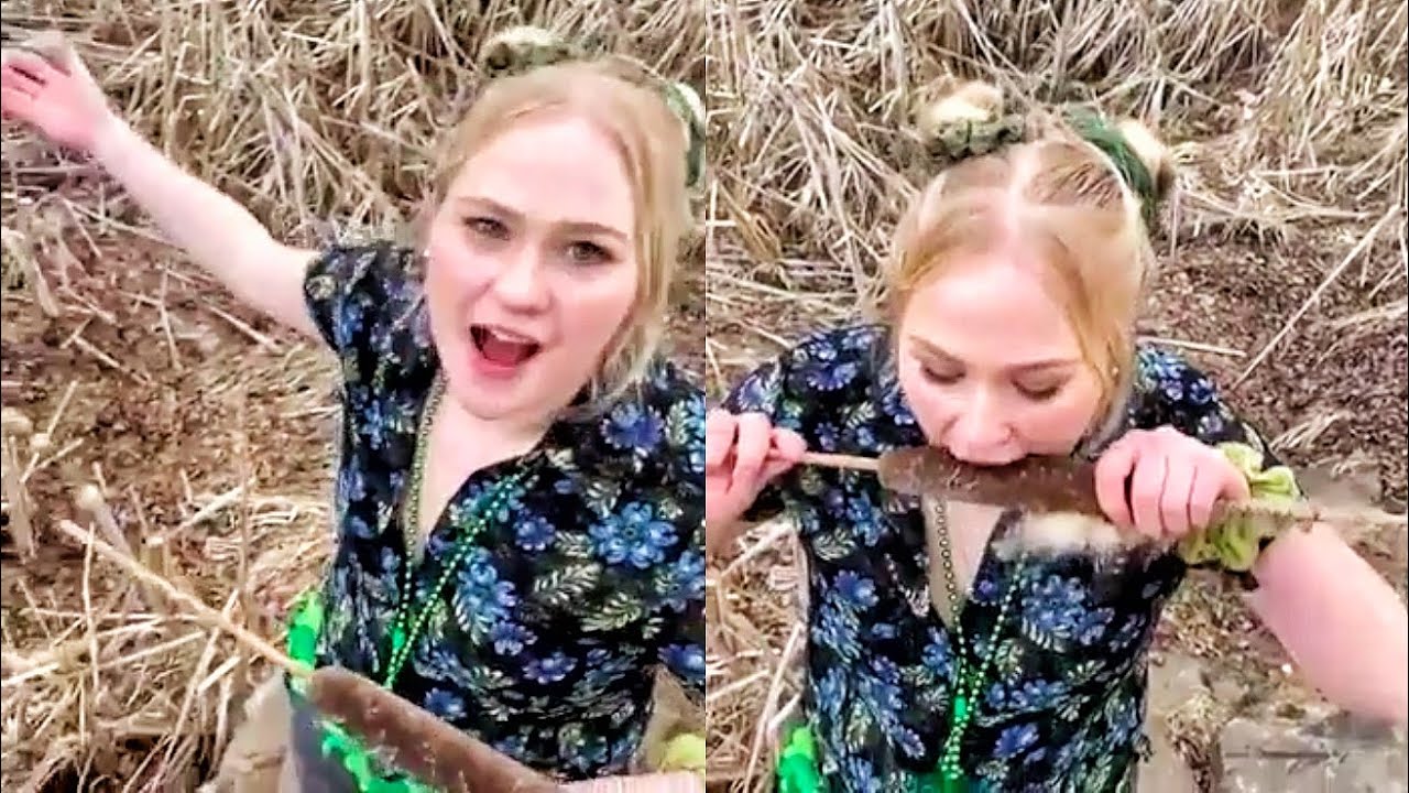 SHE FOUND A NATURAL CORNDOG OUT IN THE WILD - YouTube