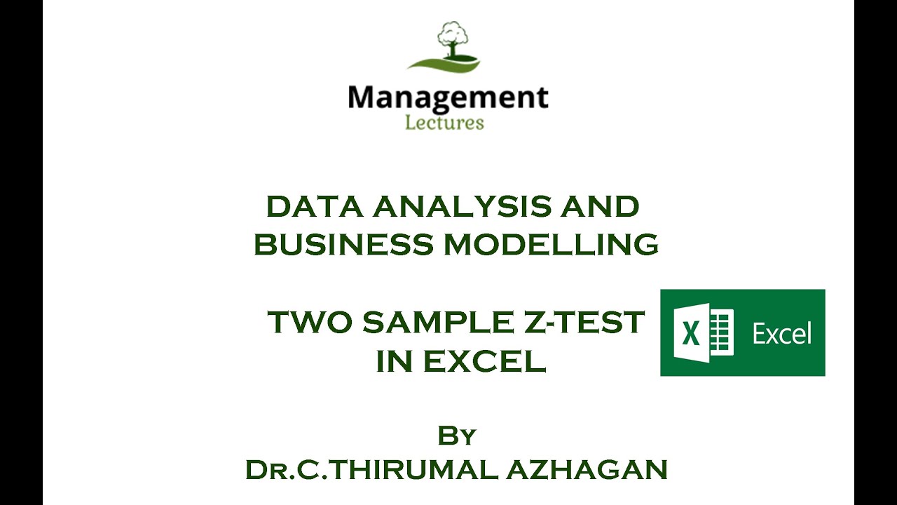 Two Sample Z Test In Excel YouTube Two Sample Z Test In Excel YouTube