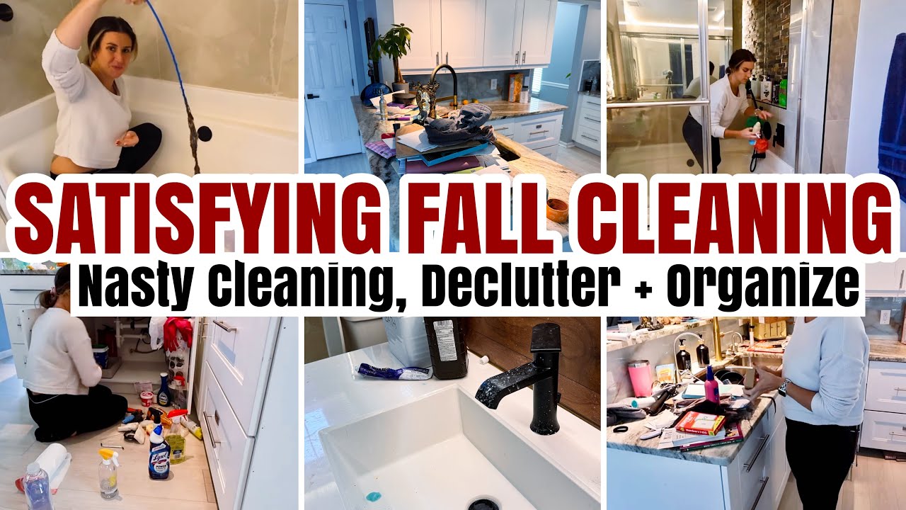SATISFYING FALL DECLUTTER + ORGANIZE + CLEAN WITH ME :: SPEED CLEANING ...