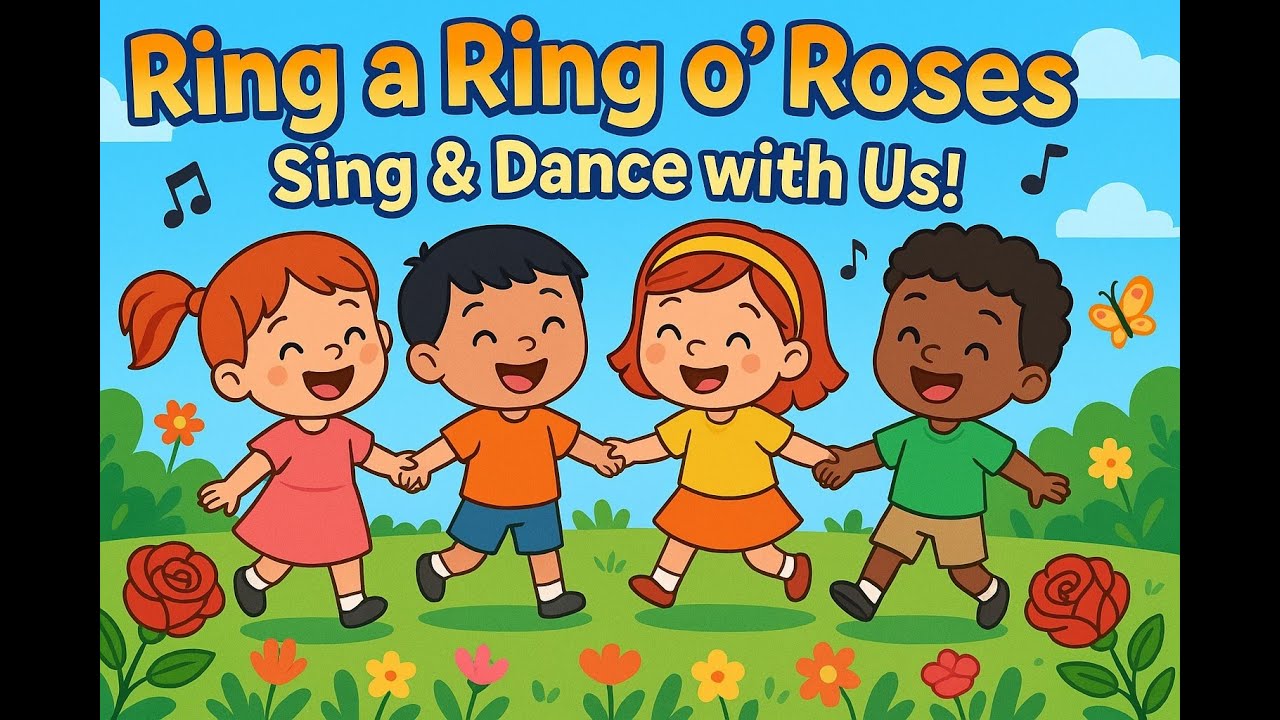 Ring a Ring o' Roses 🌹 | Classic Nursery Rhyme for Kids with Fun ...