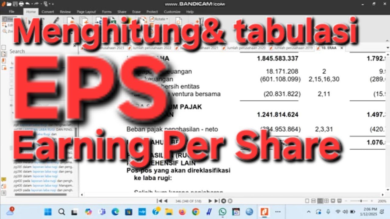 Cara menghitung rasio Earning Per Share (EPS) - YouTube
