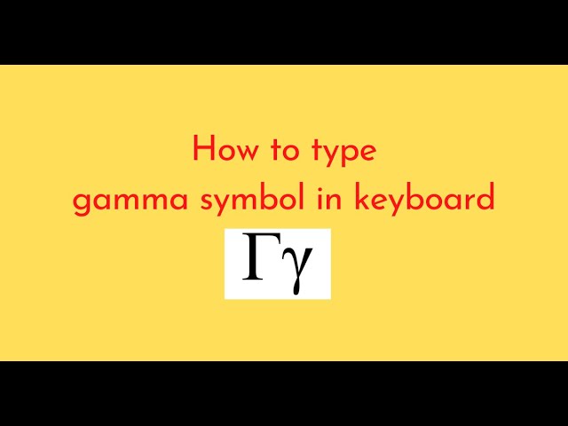 Gamma Keyboard Shortcut