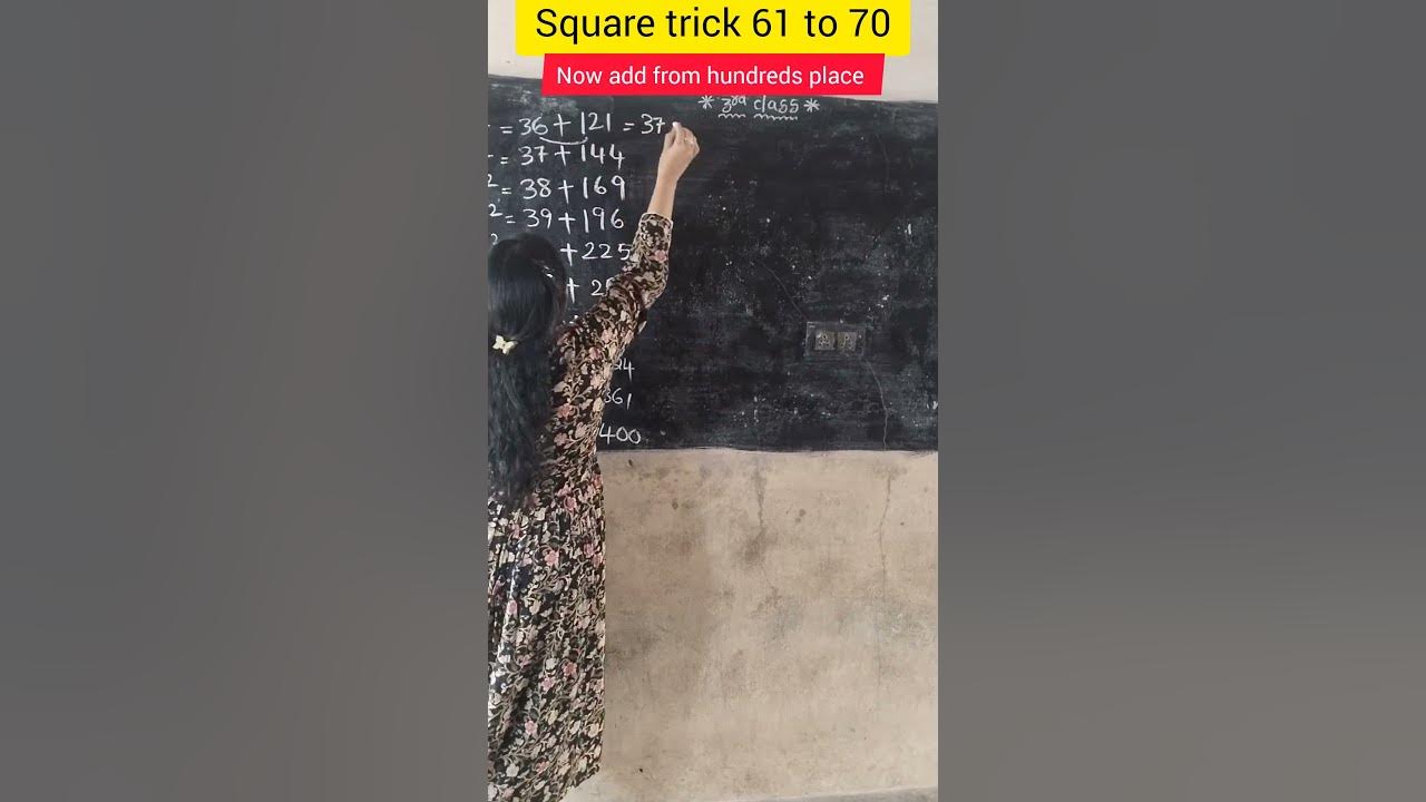#Square tricks#learn square number 1 to 100 in 10days#day7#61 to 70# ...