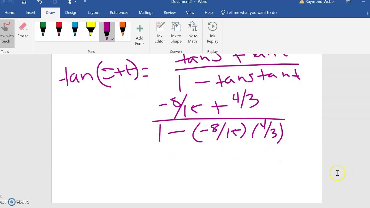 5 4 Tangent Sum Or Difference Formulas Math 152 YouTube 5 4 Tangent Sum Or Difference Formulas Math 152 YouTube