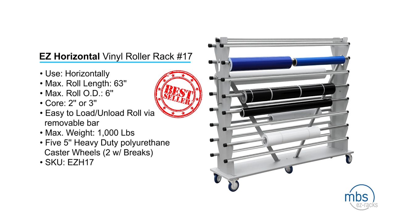 EZ Horizontal Vinyl Roller Rack #17 - EZH17 - YouTube