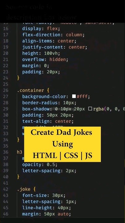 Create Dad Jokes Using Html Css Js Youtube
