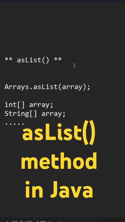 Arrays.asList() Simplified for Your Java Interview Prep! 💻 #coding #java #javaprogramming ...