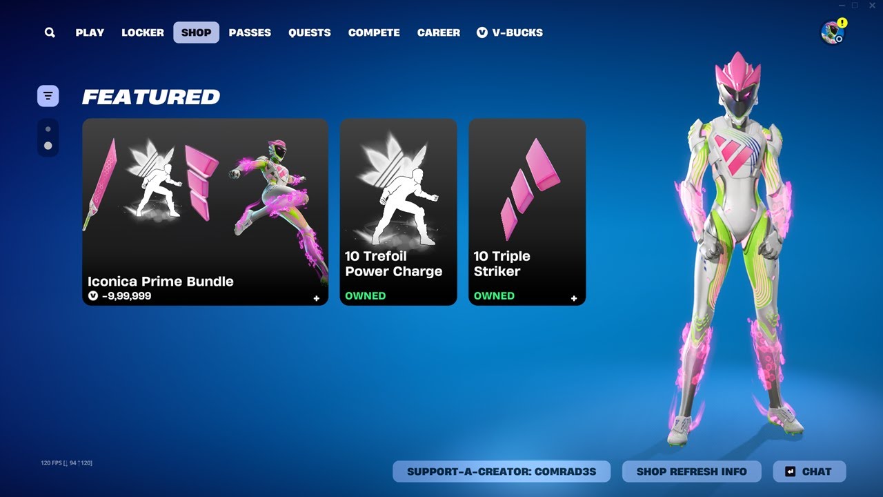 NEW Fortnite X Adidas Iconica Prime Skin, Emote Bundle Full Showcase ...