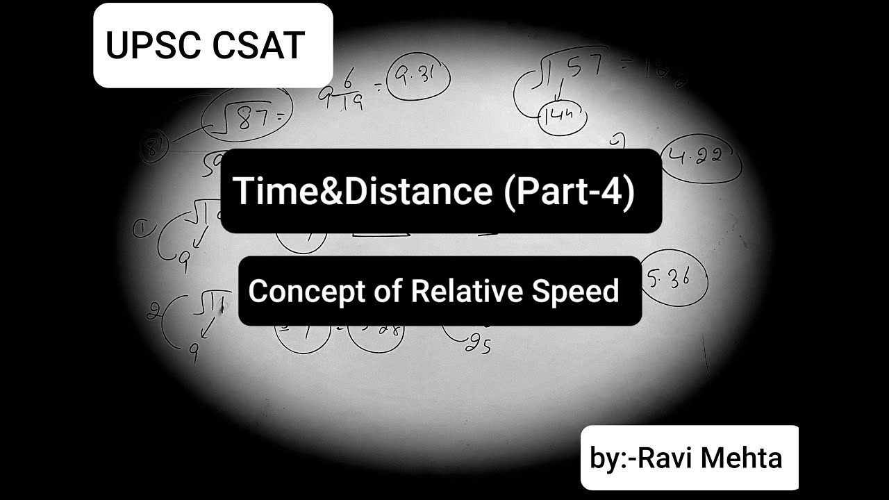 UPSC CSAT:Time and Distance(Part-4) : Concept of Relative Speed - YouTube
