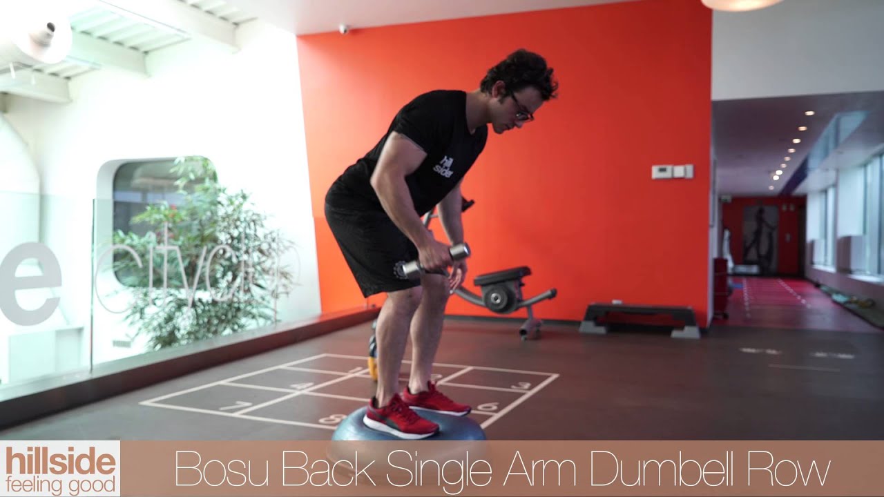 Bosu Back Single Arm Dumbell Row - YouTube