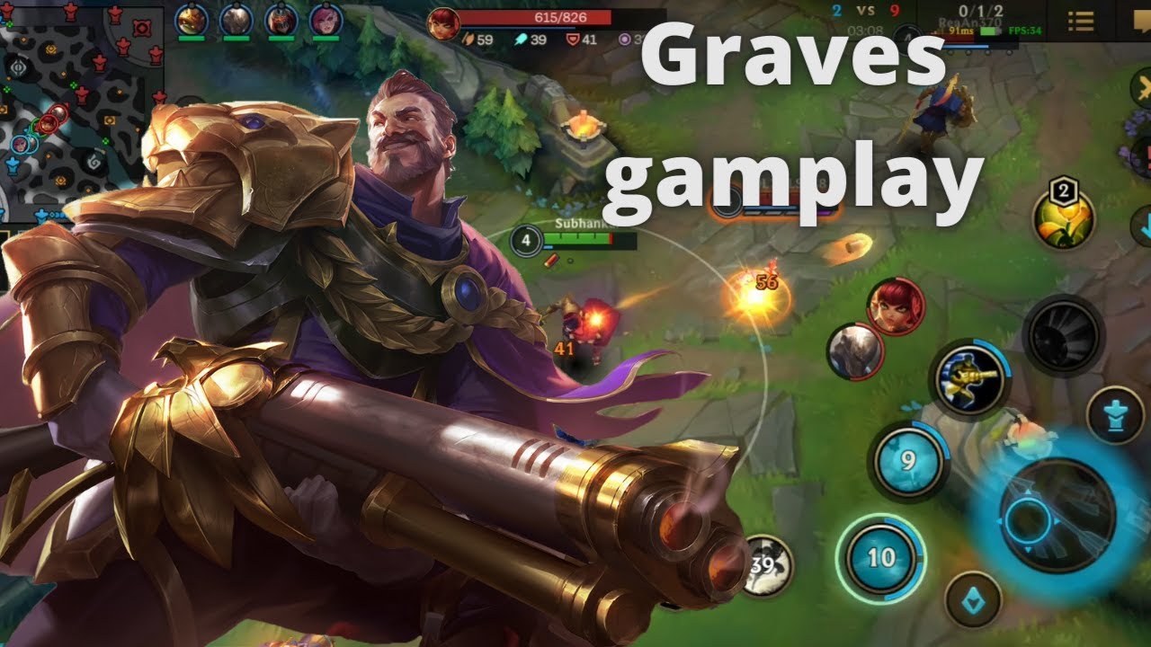 league of legends wild rift graves gameplay - YouTube