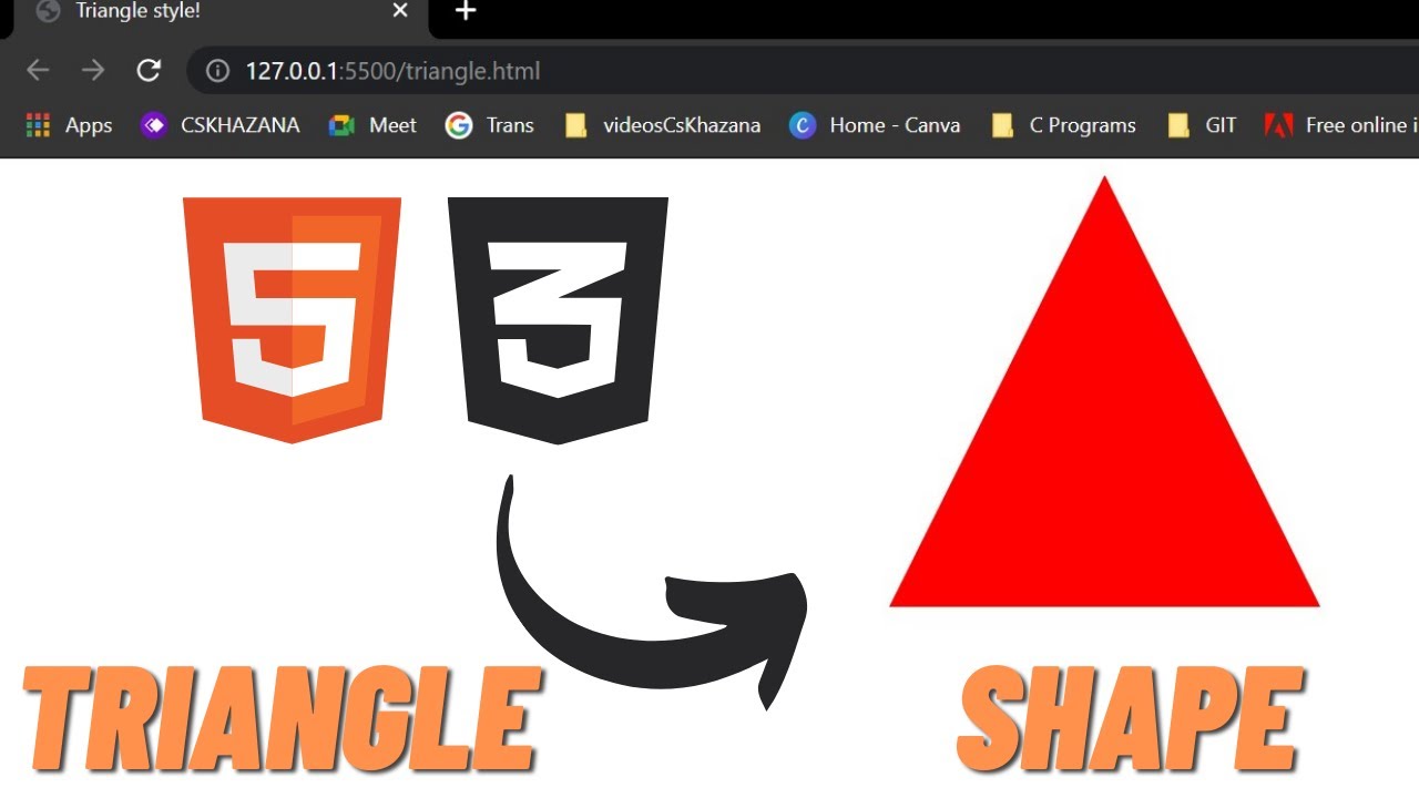 Triangle 📐 Shape Using HTML and CSS !! •CsKhazana • Ajay Yadav - YouTube