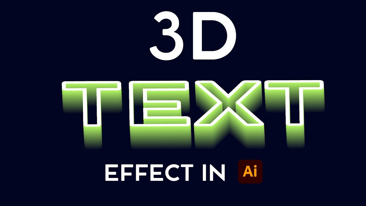 3D text effect illustrator (Illustrator Tutorial) - YouTube