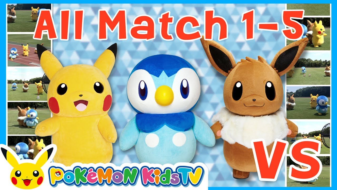 Piplup vs Pikachu vs Eevee : All Match Compilation | Pokémon Fun Video ...