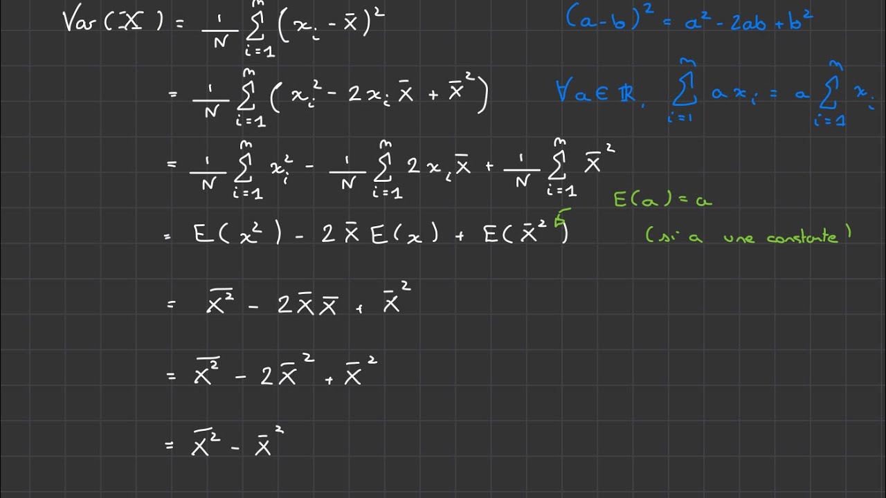 Développement de la formule de la variance - YouTube