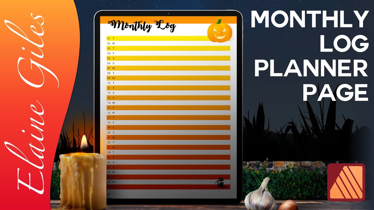 Create a Monthly Log Planner Page in Affinity Publisher - YouTube