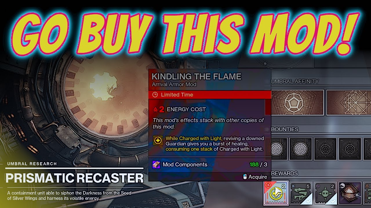 Kindling the Flame Mod - Prismatic Recaster is Selling TODAY | Destiny ...