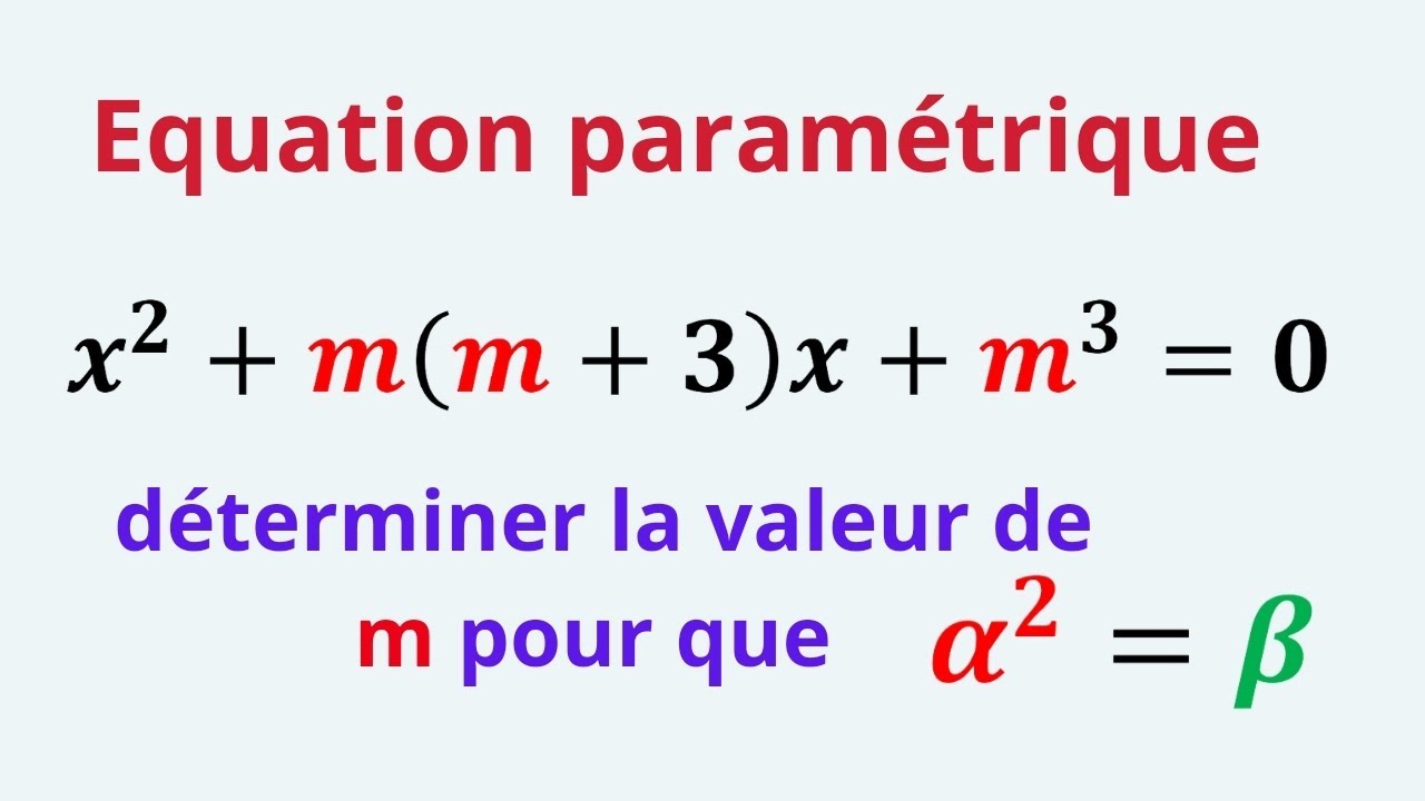 Equation paramétrique - YouTube