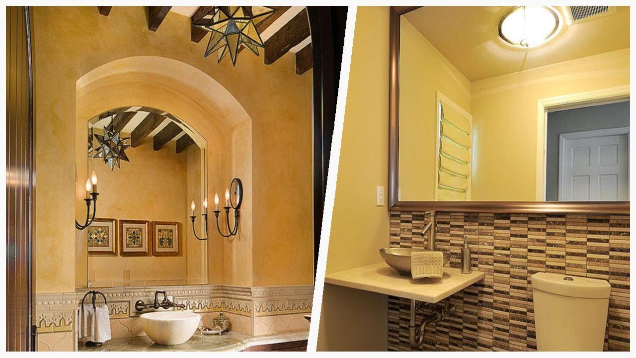 75 Yellow Powder Room With A Vessel Sink Design Ideas You'll Love 💎 ...