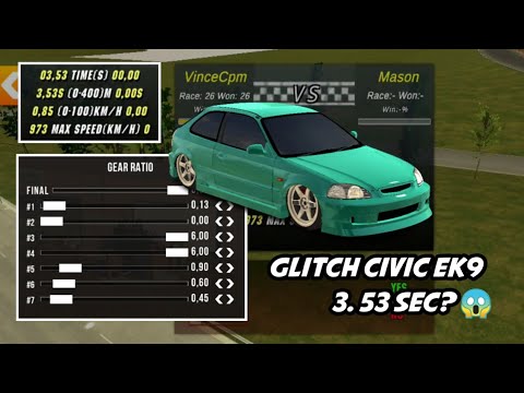 CIVIC EK9 GLITCH 3.53 SEC || CAR PARKING MULTIPLAYER || GEARBOX SETTING - YouTube